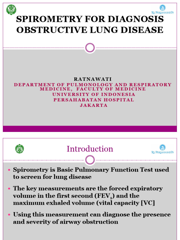 Ratnawati - Spirometry For Diagnosis OLD | PDF | Exhalation | Medical Specialties