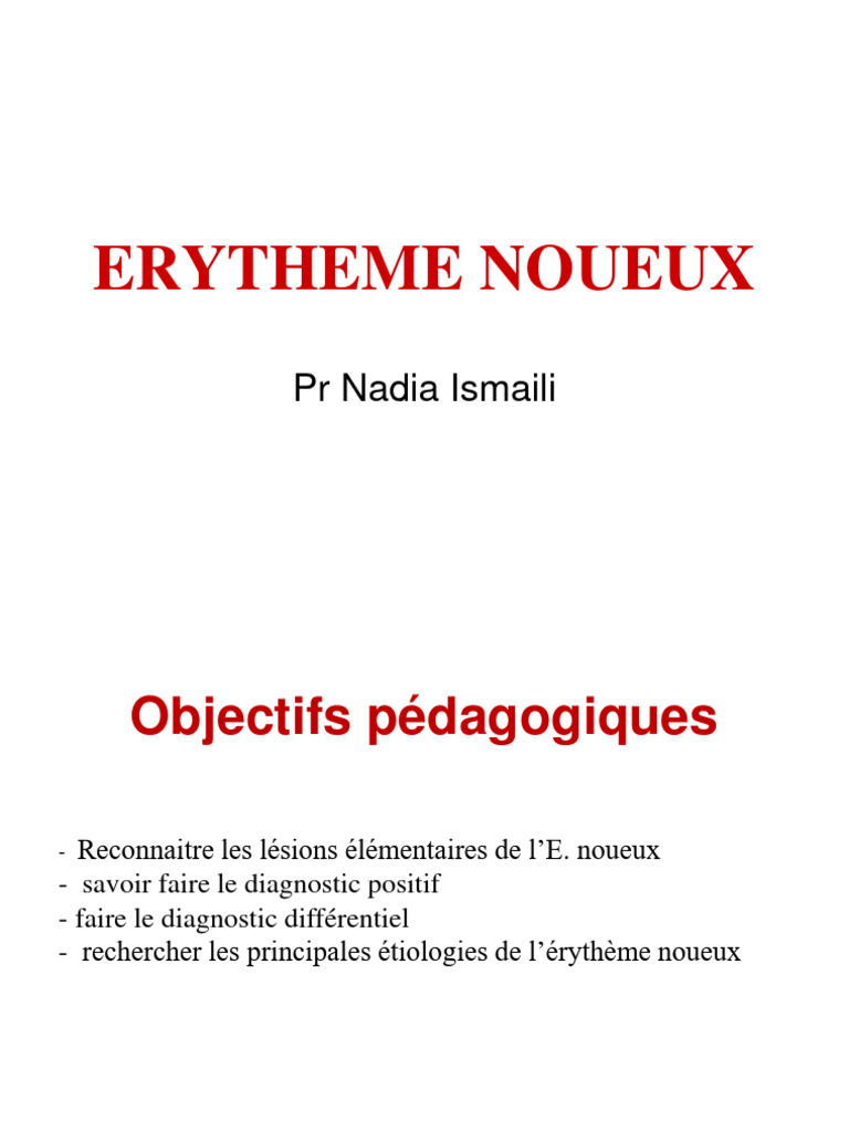 Érythème noueux : étiologie et traitement | PDF | Hépatite | Infection