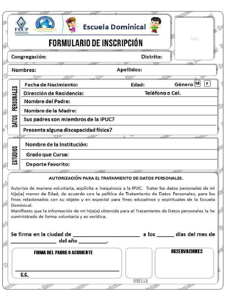 Formulario de Inscripcion IPUC | PDF