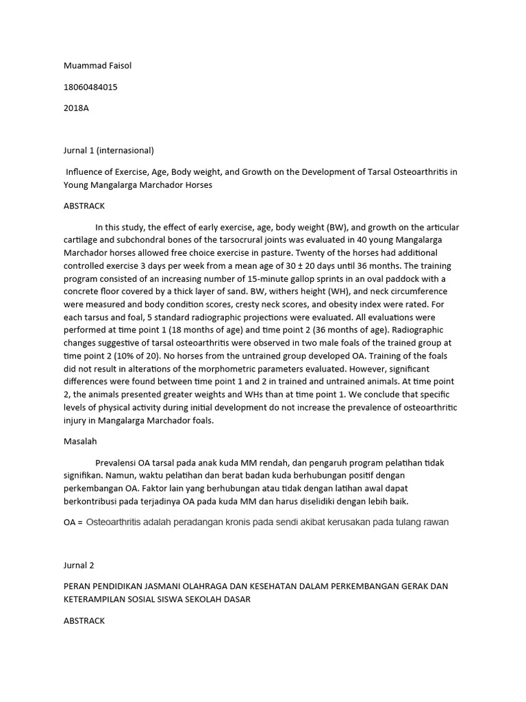 Muhammad Faisol 2018A 015 | PDF | Osteoarthritis | Skeletal System