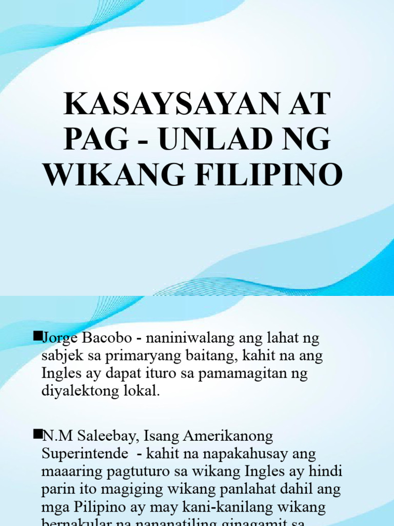 Estado NG Wikang Filipino | PDF