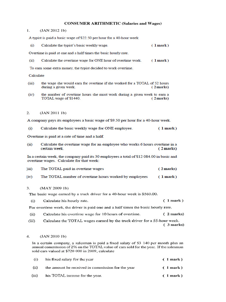 Csec Salaries and Wages | PDF | Finance & Money Management | Technology ...