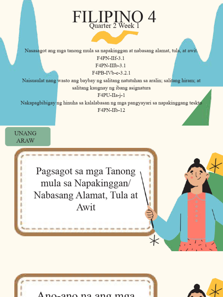 Filipino Q2 W1 PPT | PDF