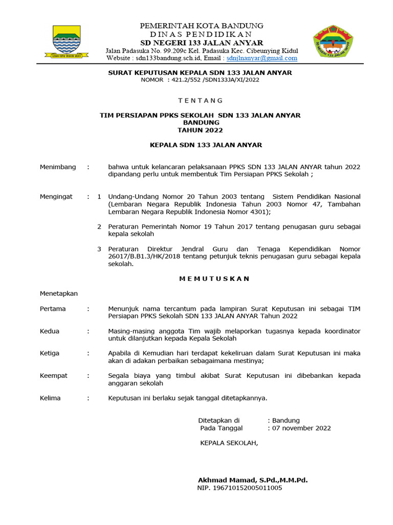 SK 8 Standar Ppks 2022 | PDF