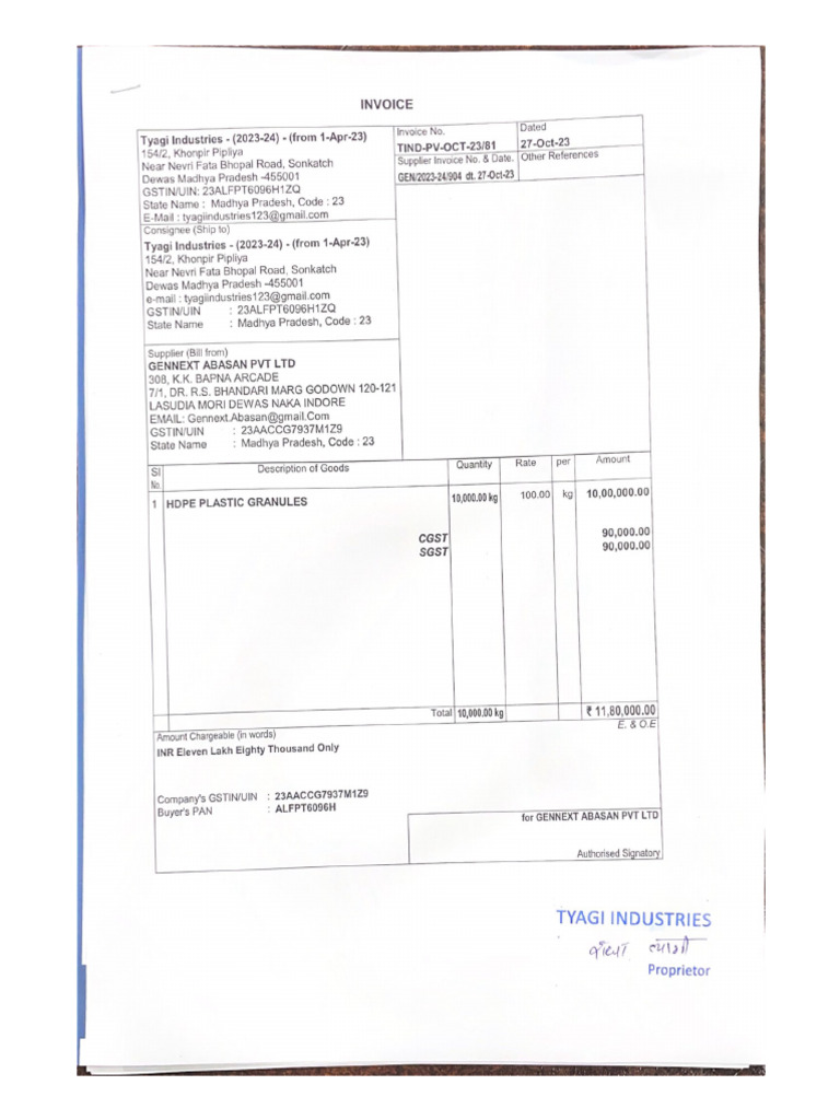 Gennext Abasan Invoices | PDF