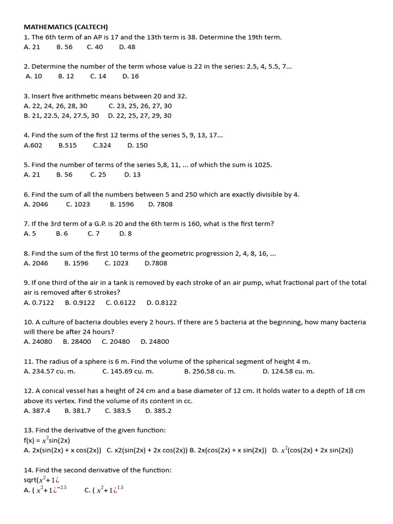 Math Sample Problems 02 | PDF | Resistor | Electrical Resistance And ...