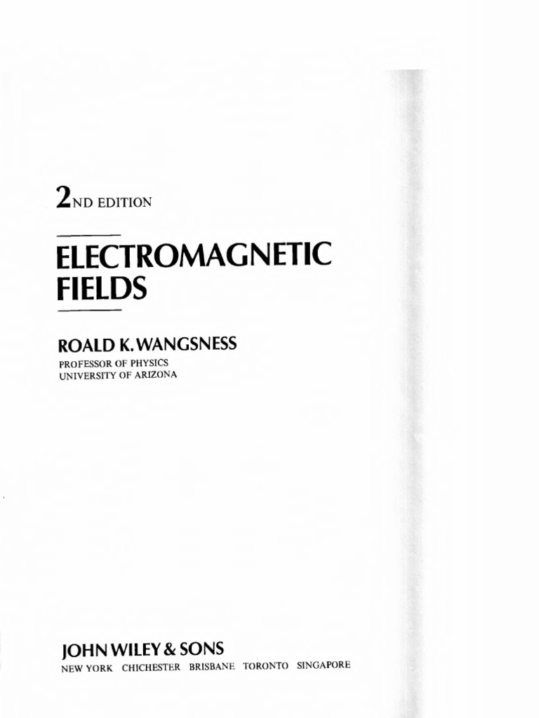 Roald K. Wangsness - Electromagnetic Fields-Wiley (1986) | PDF | Euclidean Vector | Electromagnetism