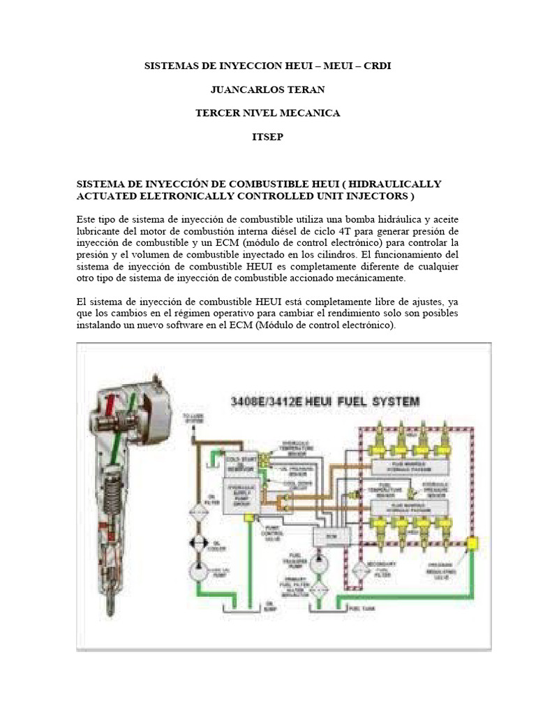 Sistema Heui Meui Common Rail | PDF | Inyección de combustible | Partes ...