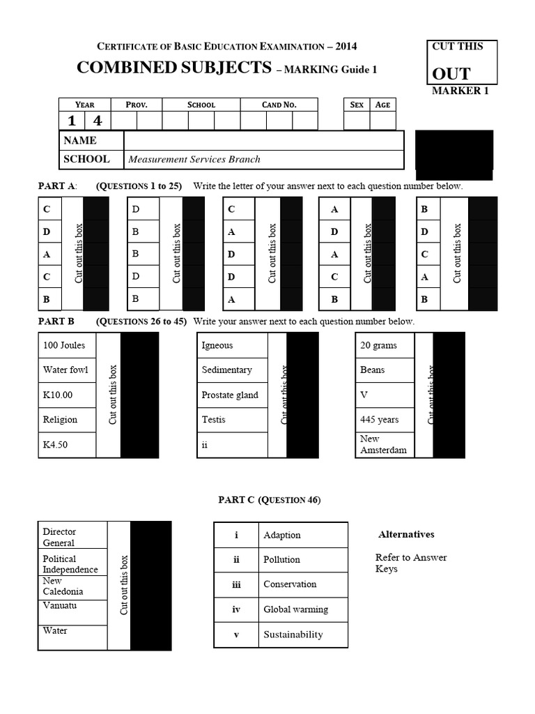 Marking Guide M1 | PDF