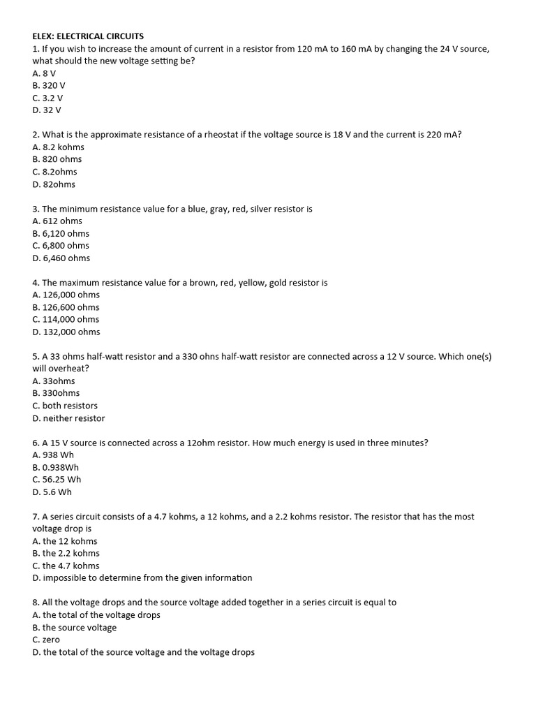 Electronics Sample Problems 06 | PDF | Electrical Impedance | Series ...