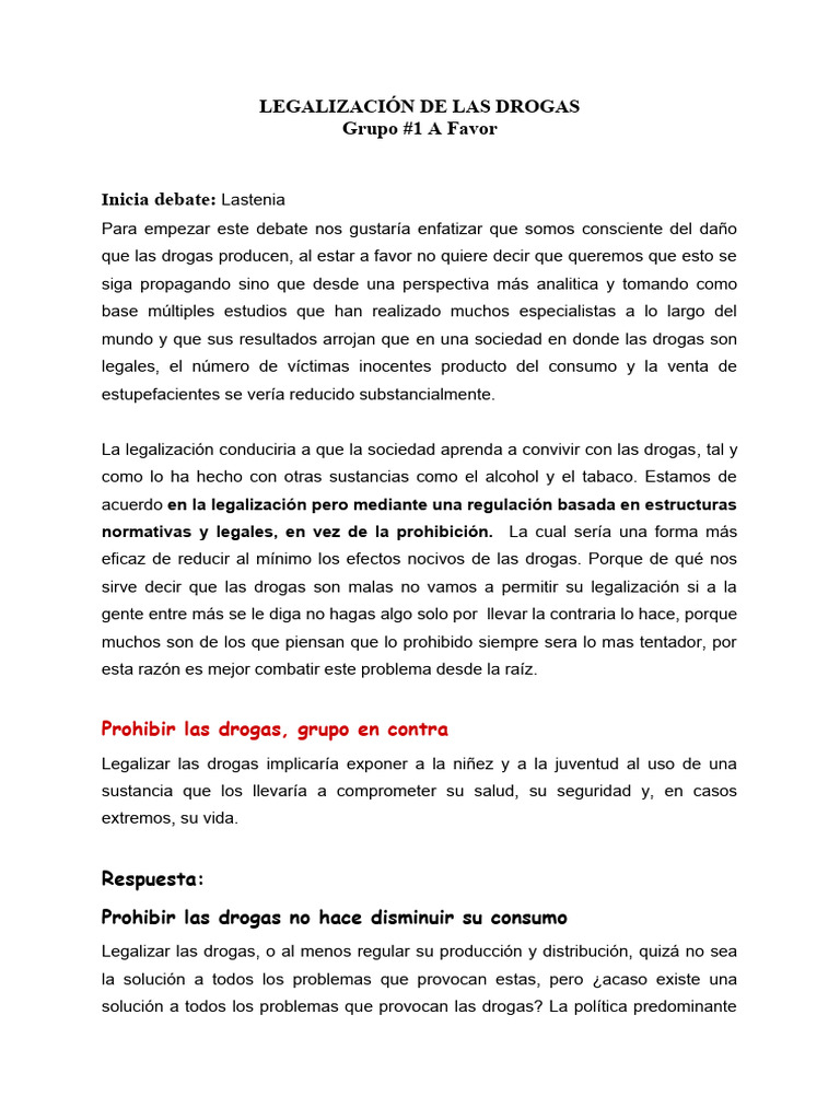 Legalización de Las Drogas | PDF | Comercio ilegal de drogas | Drogas