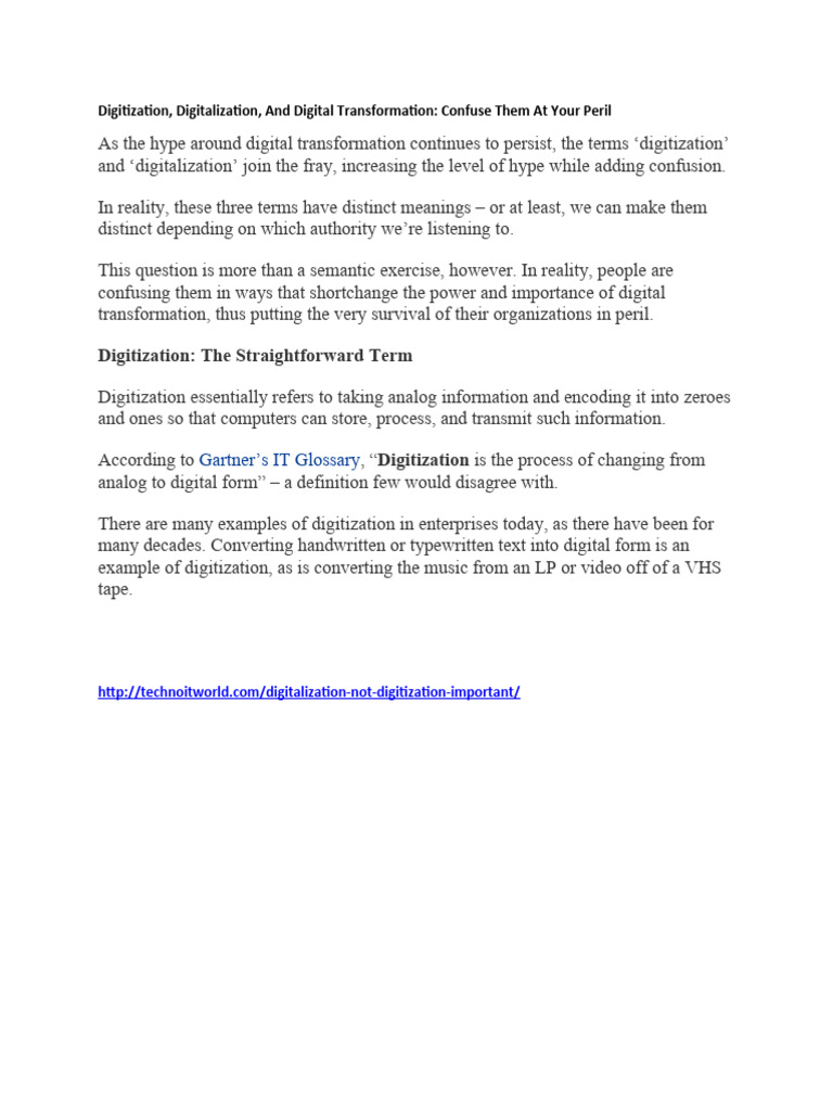 Understanding Digitization vs. Digitalization | PDF | Social Science