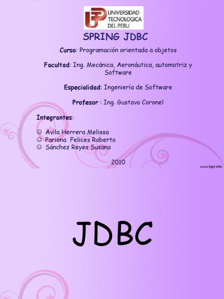 Spring JDBC | PDF | Spring Framework | Marco de software
