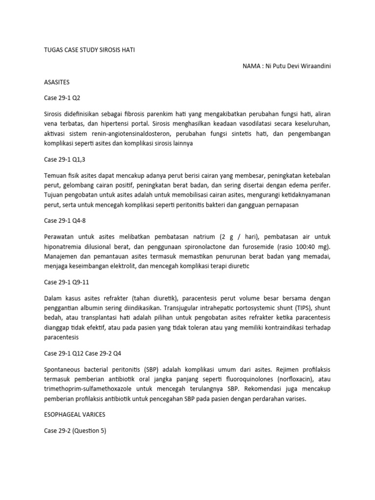 Tugas Case Study Sirosis Hati | PDF | Pengembangan Diri | Sains & Matematika