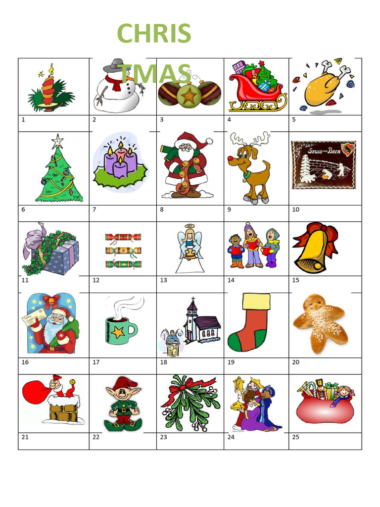 Christmas Vocabulary Matching Game | PDF