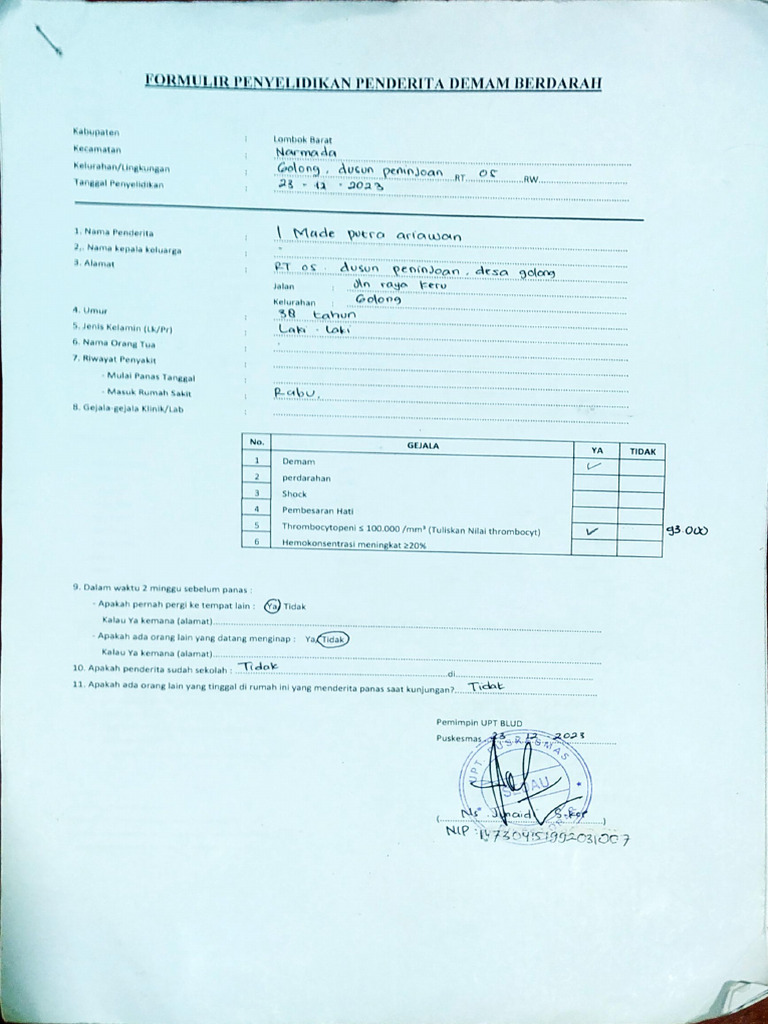 Laporan DBD Sedau | PDF