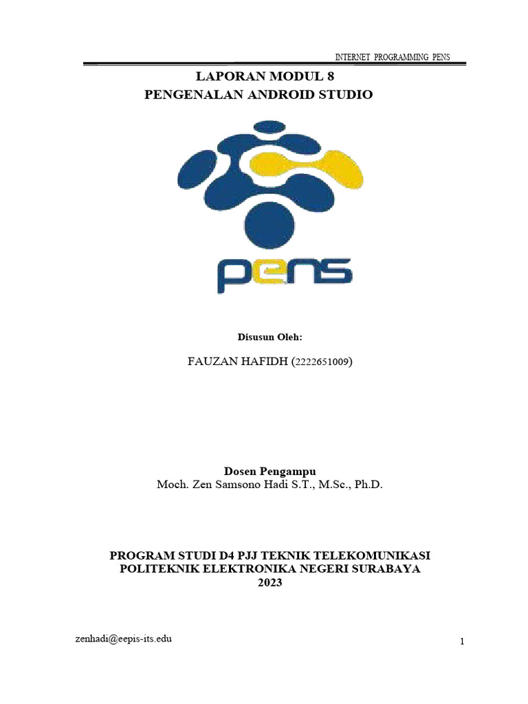 Laporan Prakt Modul 8 Pengenalan Android (3D3TA) | PDF