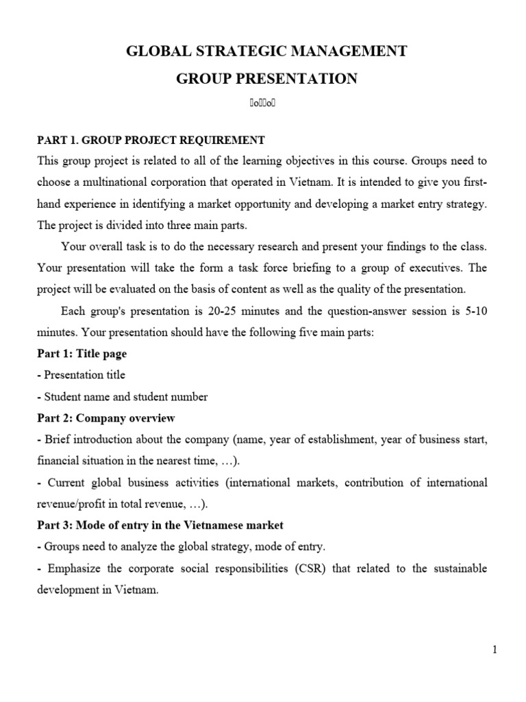 Group Project Request (EN) | PDF | Strategic Management | Economies