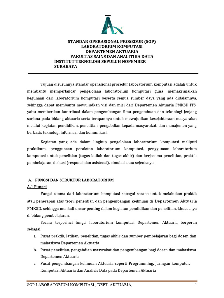 Standar-Operasional-Prosedur-Laboratorium Geo | PDF | Komputer
