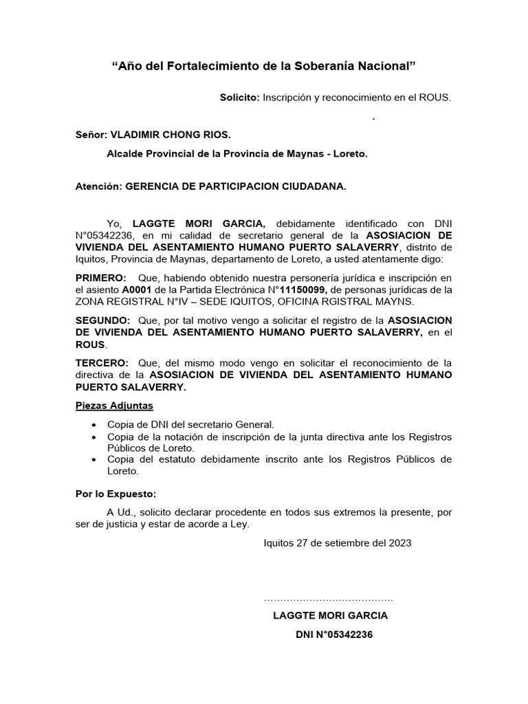 Registro en El ROUS | PDF