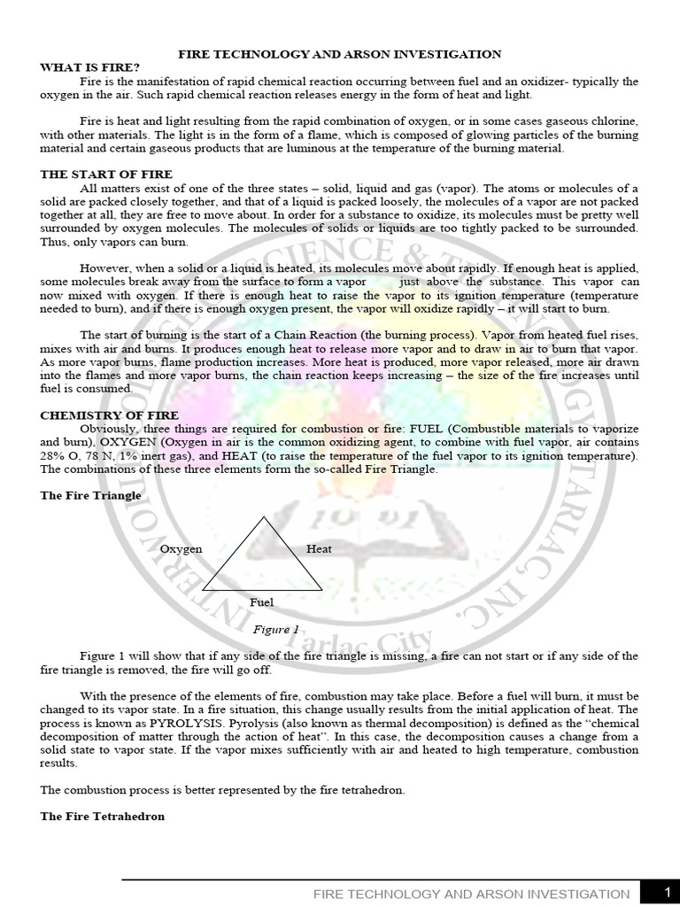 Fire Technology and Arson Investigation 2024 Notes | PDF | Combustion ...