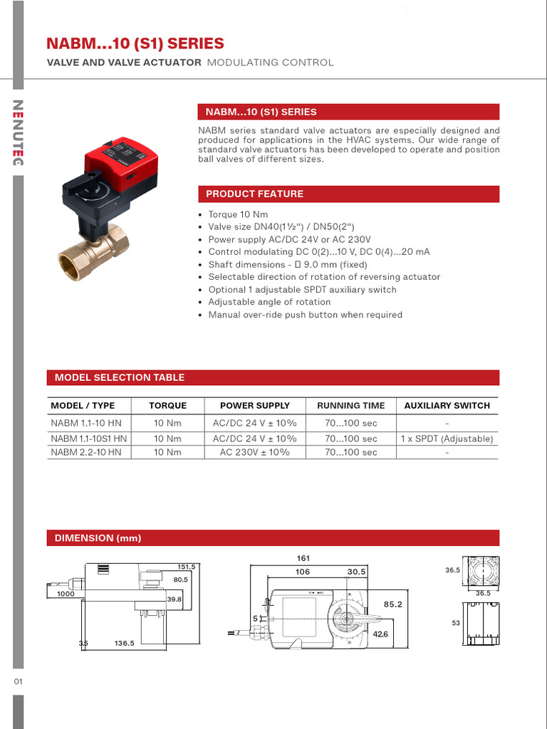 Nenutec Product Catalogue'23 NABM 10Nm | PDF | Valve | Alternating Current
