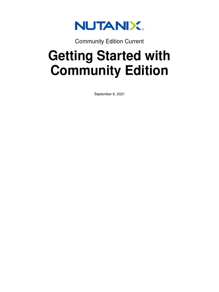 Nutanix Community Edition Getting Started | PDF | Proxy Server | Computer Cluster