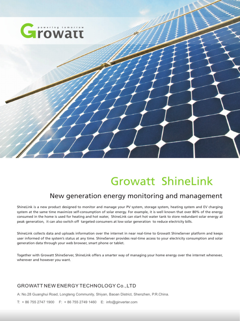 Ficha Técnica Growatt Shinelink 8kw | PDF