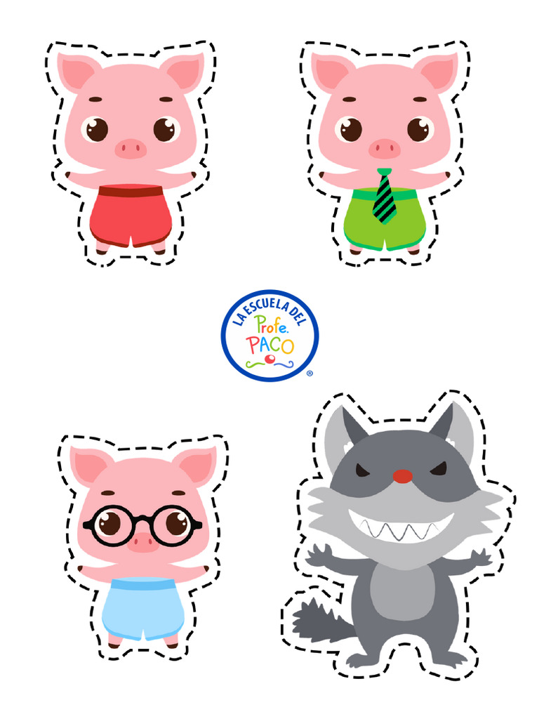 Los 3 Cochinitos para Recortar | PDF