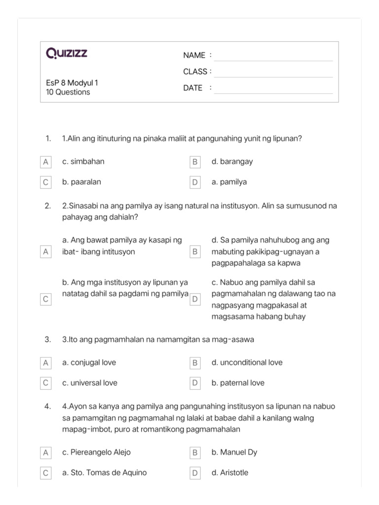 EsP 8 Modyul 1 | PDF