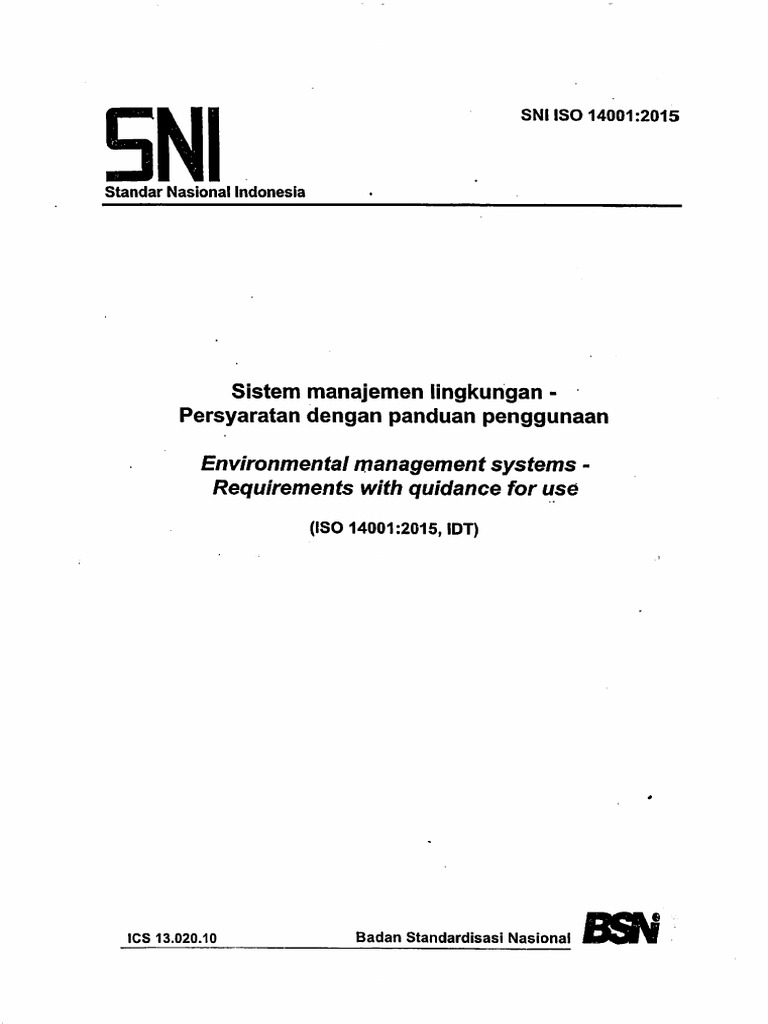 ISO 14001-2015 - Sistem Manajemen Lingkungan | PDF