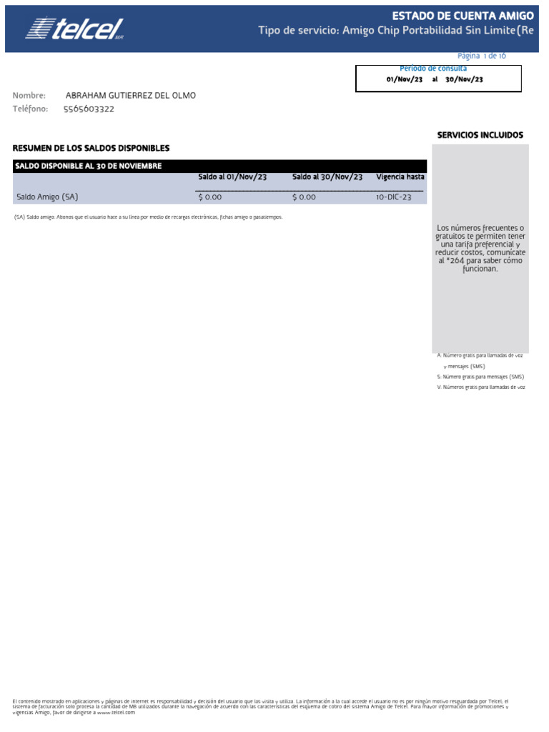 Estado de Cuenta Telcel | PDF | Telecomunicaciones | ciberespacio