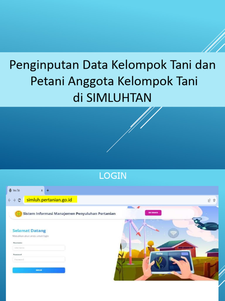 Panduan Input Data Kelompok Tani SIMLUHTAN | PDF
