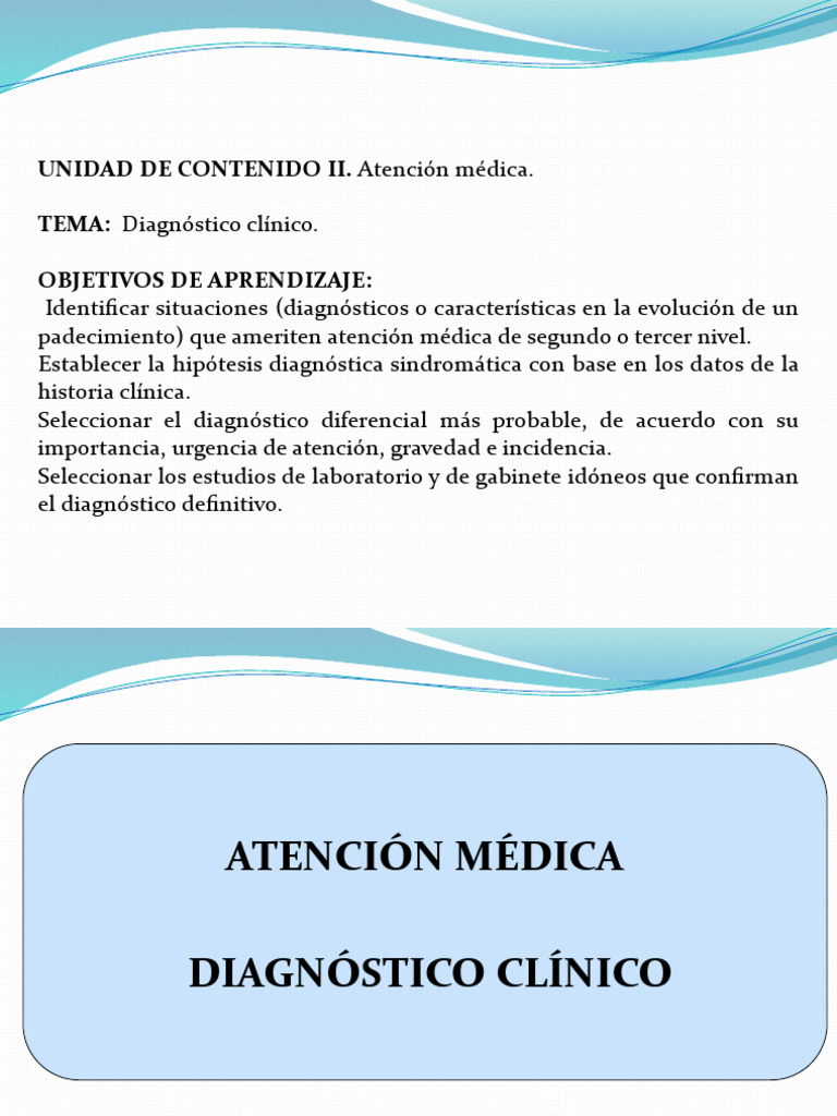 Clase 1 Diag. Clinico | PDF | Diagnostico medico | Clínica