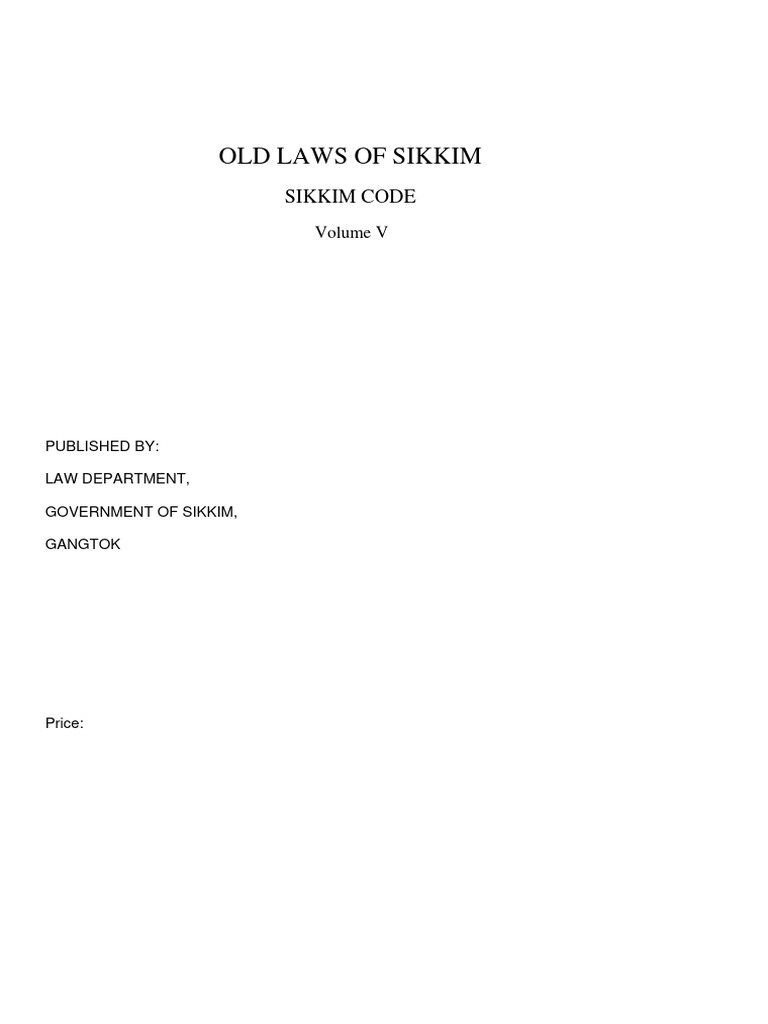 Sikkim Code Vol 5 | PDF | Cigarette | Taxes