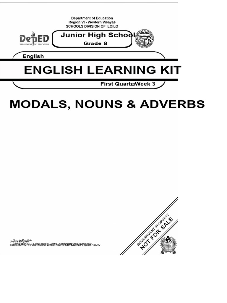 ENGLISH8 WEEK3 q1 | PDF | Verb | Adverb