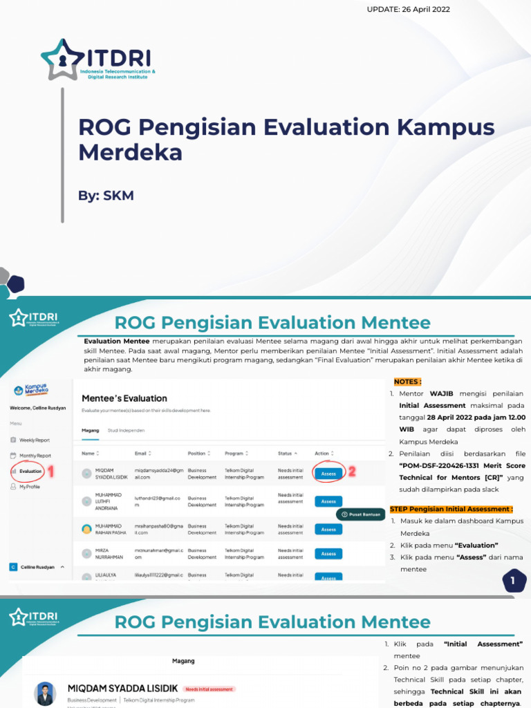 POM-DST-220426-1345 ROG Pengisian Evaluation Mentee (CR) | PDF