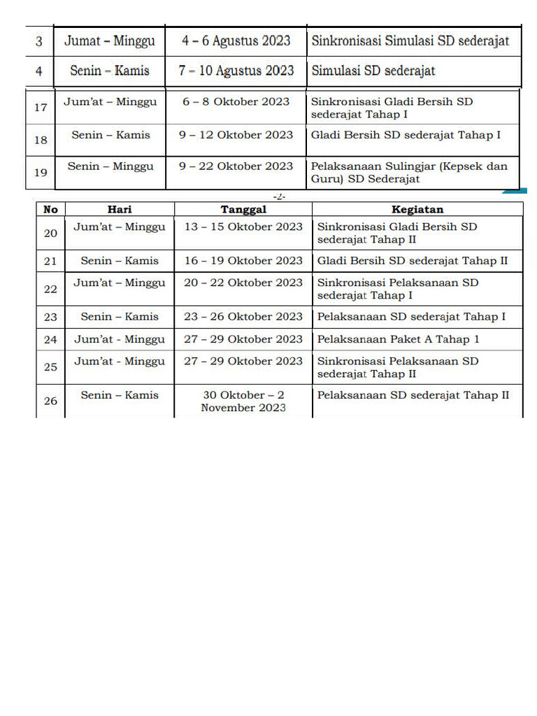 Jadwal Anbk 2023 | PDF