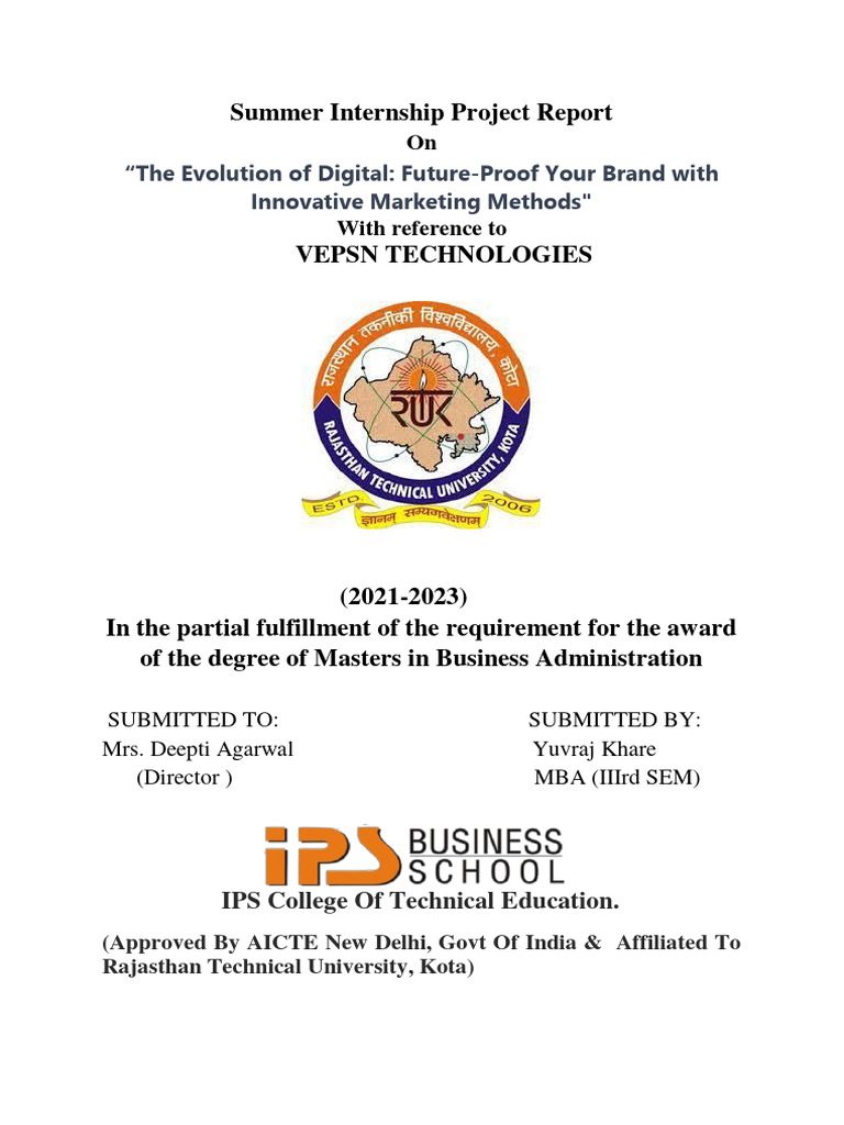 Yuvraj Summer Internship Project | PDF | Digital Marketing | Social ...