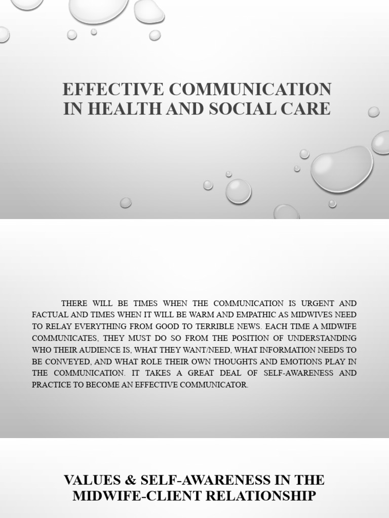Effective Communication in Health and Social Care | PDF | Midwife ...