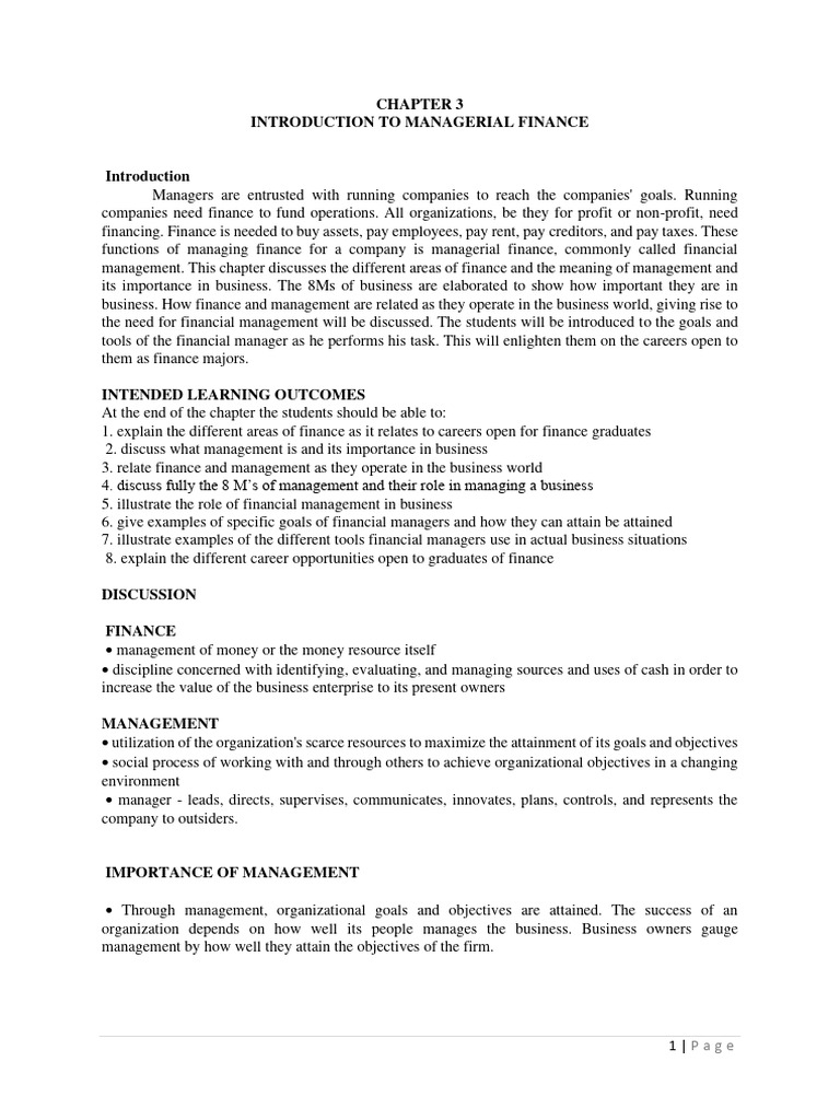 Chapter 3 Basic Finance 2023 2024 | PDF | Business | Investing