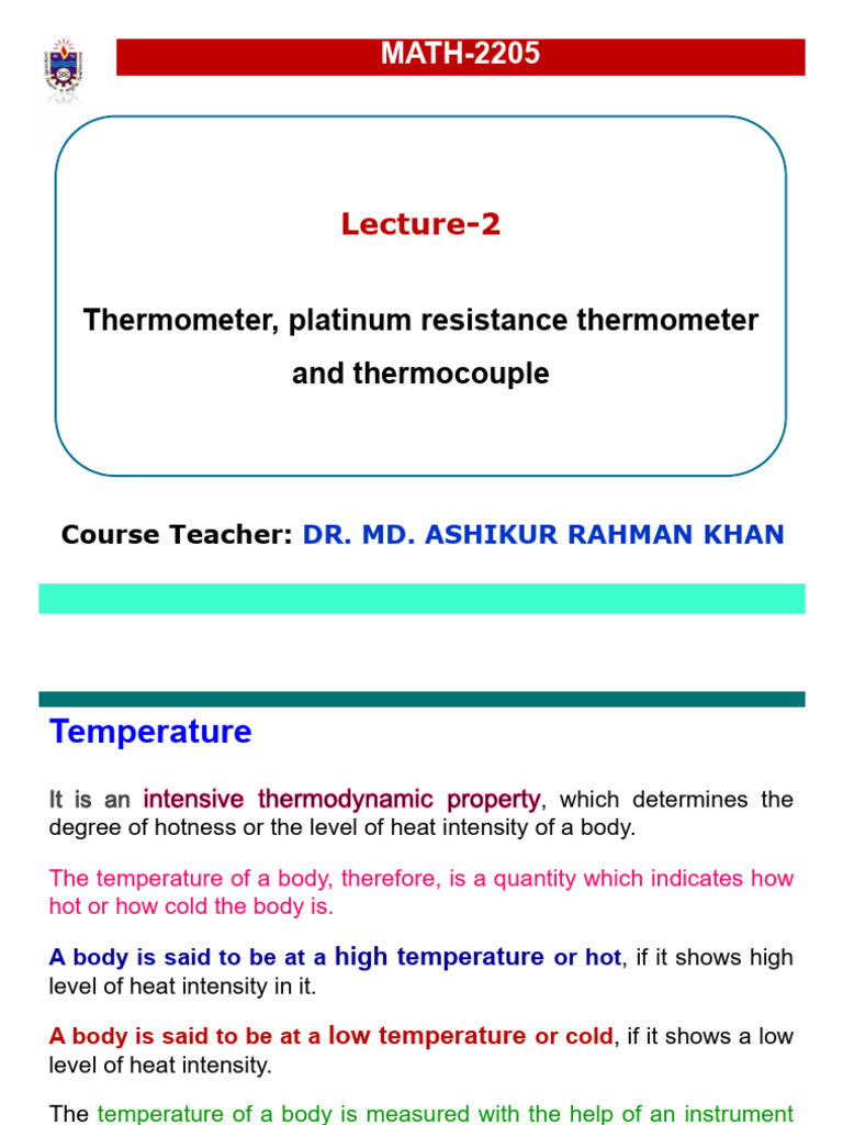 L 2 Temperature | PDF | Thermocouple | Thermometer