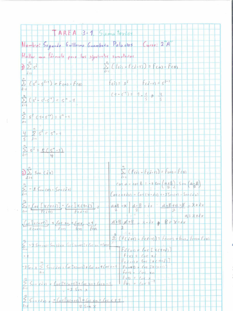 Tarea 3-1. Sumatorias | PDF