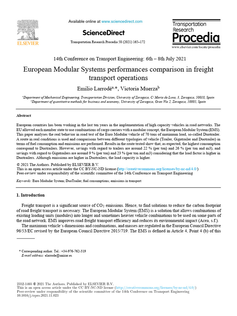 European Modular Systems Performances Comparison I - 2021 ...