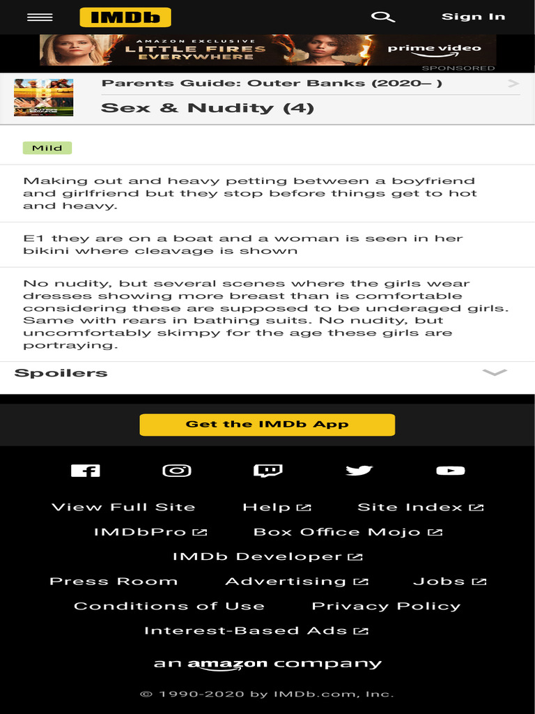 Outer Banks (TV Series 2020-) - Parents Guide Sex & Nudity - IMDb | PDF