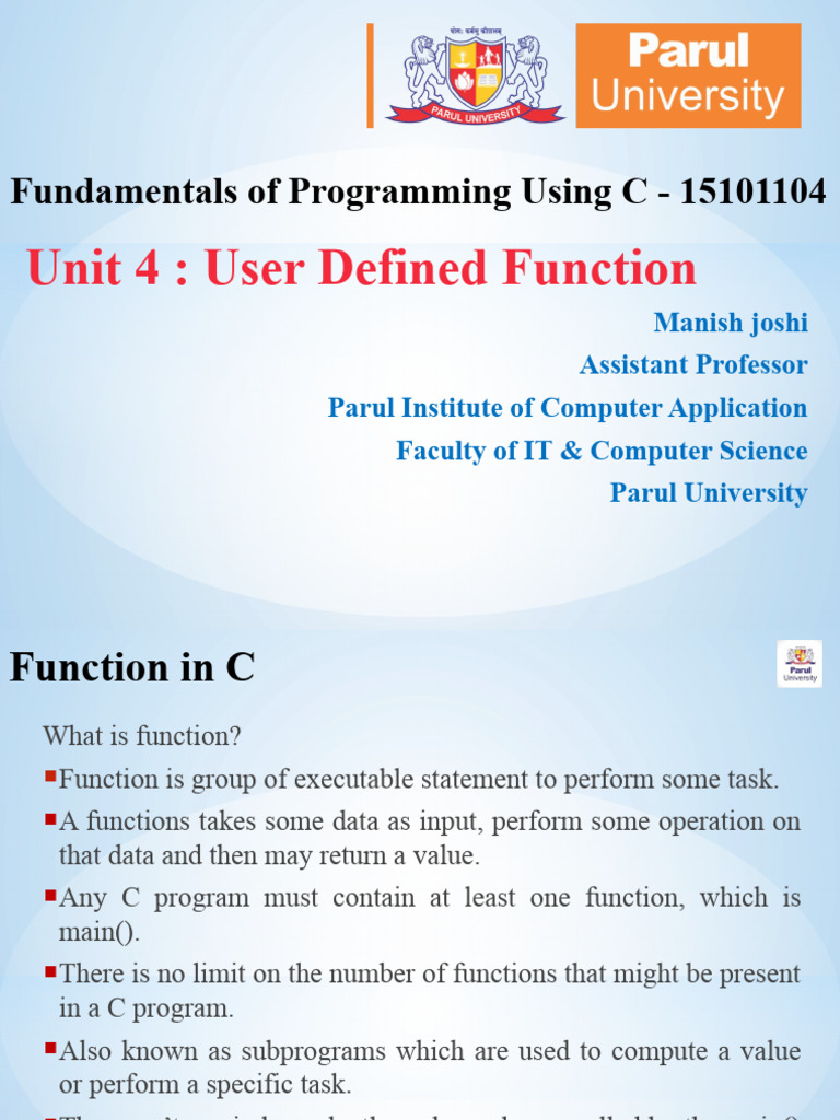 Unit 4 Pdf Parameter Computer Programming Scope Computer Science 