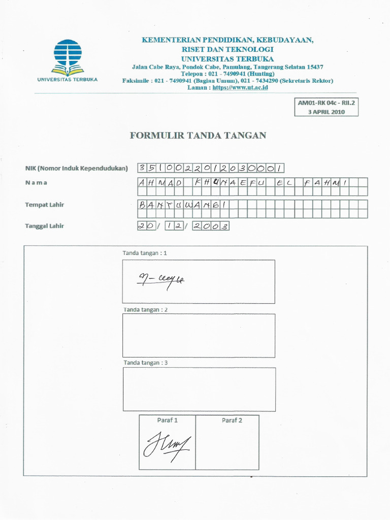 Form Tandatangan | PDF