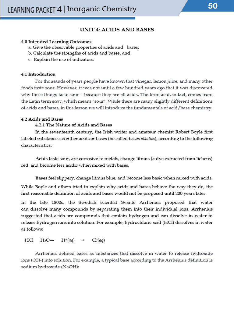 LP 4 Sci 6 Inorganic Chemistry | PDF