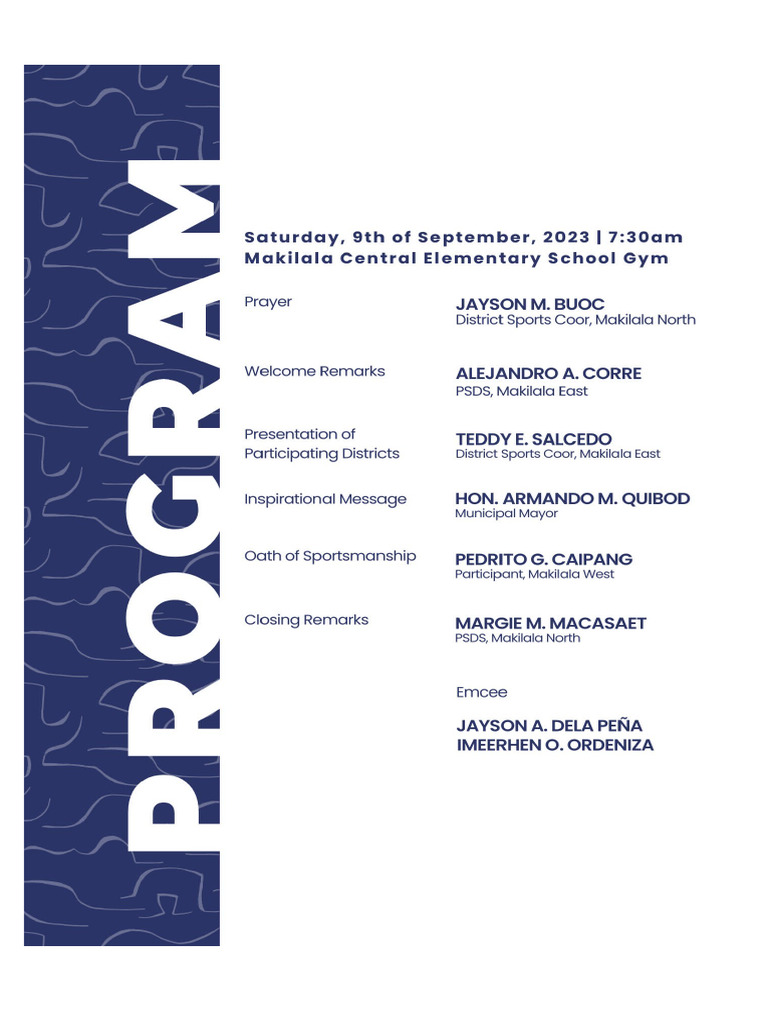 Opening Program SportsFest 2023 | PDF