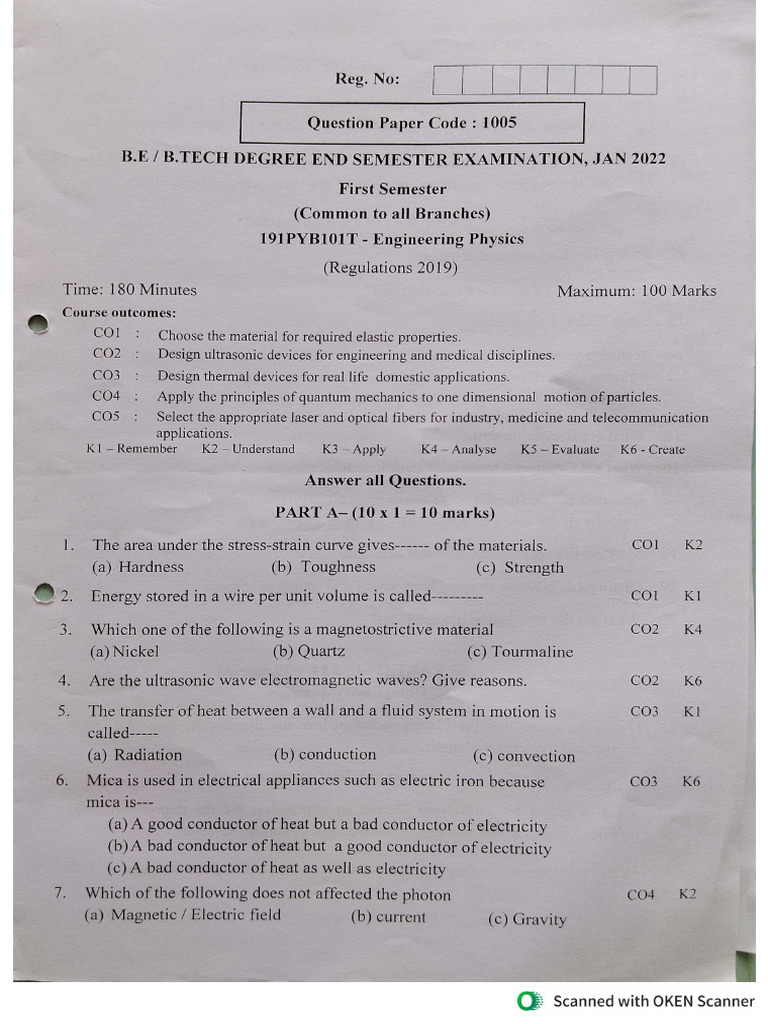 Physics Model Question Paper Jan-2022 | PDF